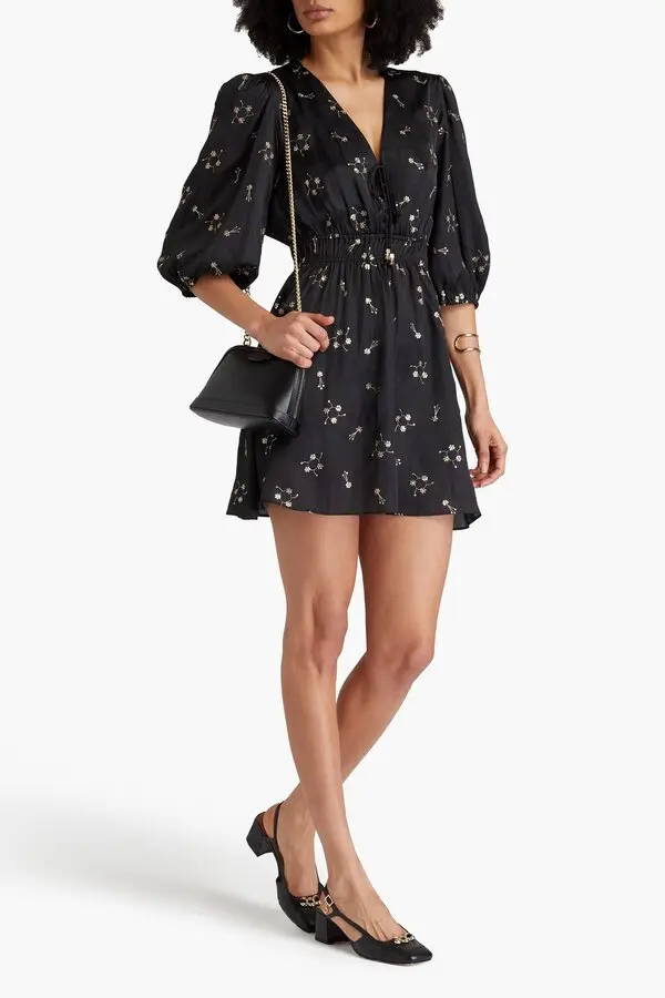 Maje Sequin-embellished Satin Mini Dress