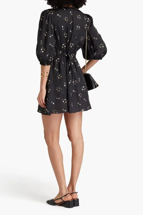 Maje Sequin-embellished Satin Mini Dress