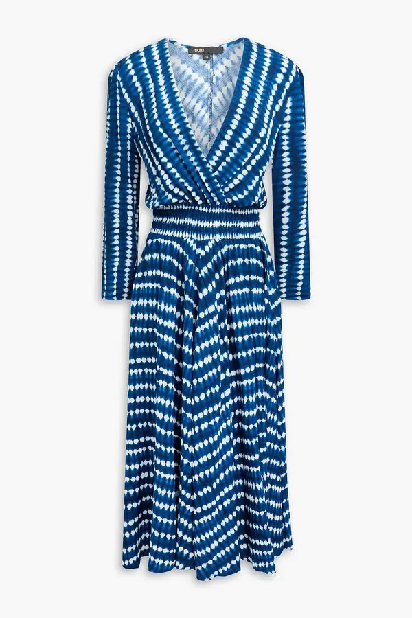 Maje Wrap-effect Tie-dyed Midi Dress