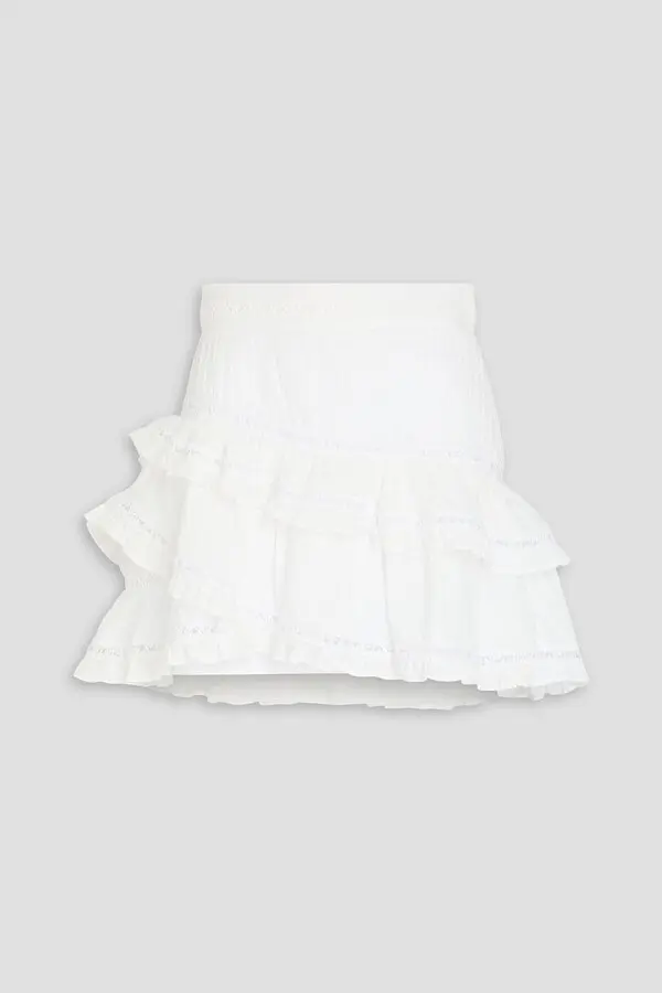 Maje Ruffled Cotton Mini Skirt