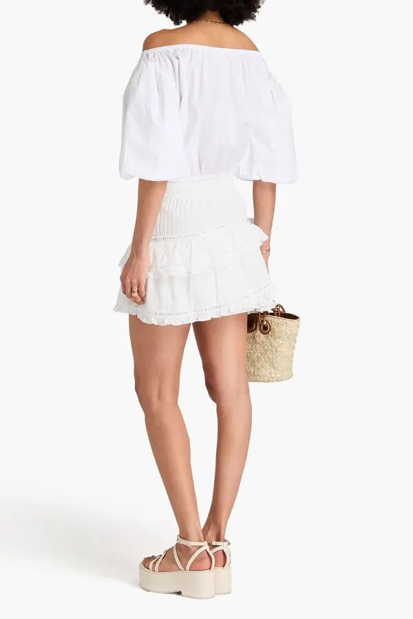 Maje Ruffled Cotton Mini Skirt