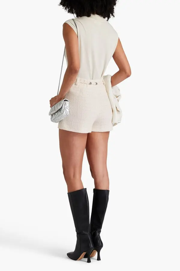 Maje Metallic Checked Tweed Shorts