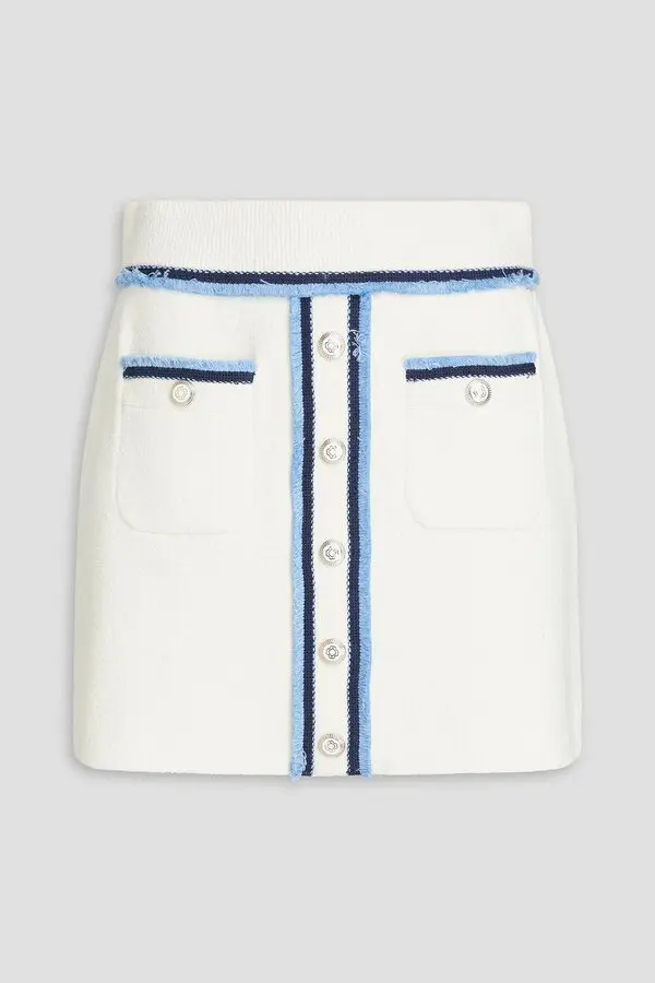 Maje Embellished Frayed Mini Skirt