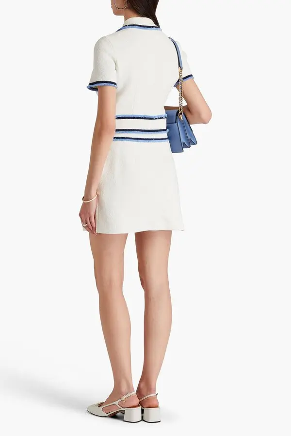 Maje Embellished Frayed Mini Skirt