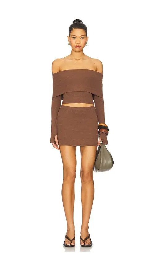 Superdown Marks Skirt Set - Brown