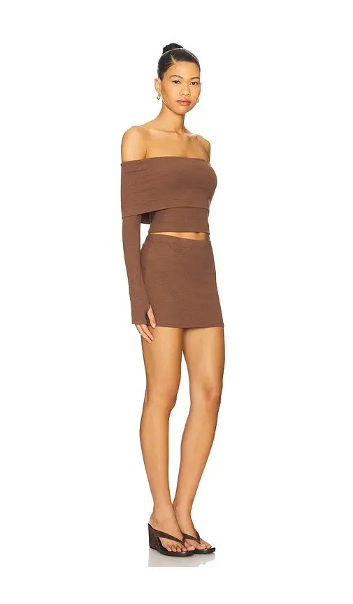 Superdown Marks Skirt Set - Brown