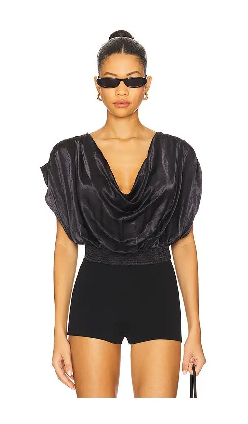 Free People X Cowl Cape Top - Black