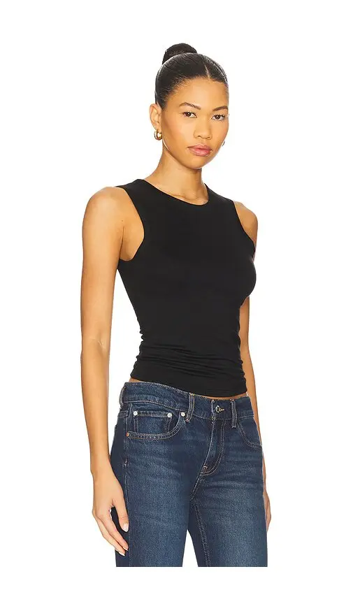 Eterne Sleeveless Crewneck Soft Jersey Top