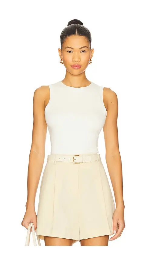 Eterne Sleeveless Crewneck Soft Jersey Top