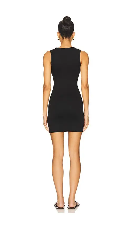 Eterne Sleeveless Crewneck Soft Jersey Mini Dress - Black
