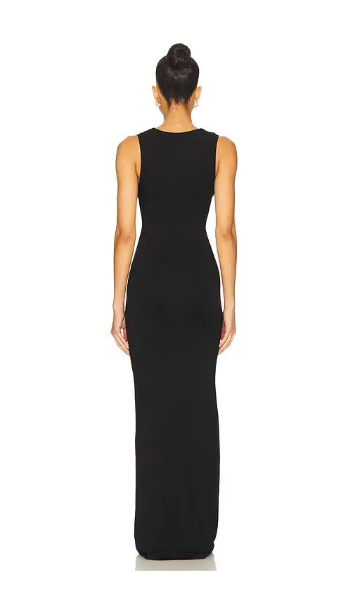 Eterne Sleeveless Crewneck Soft Jersey Maxi Dress