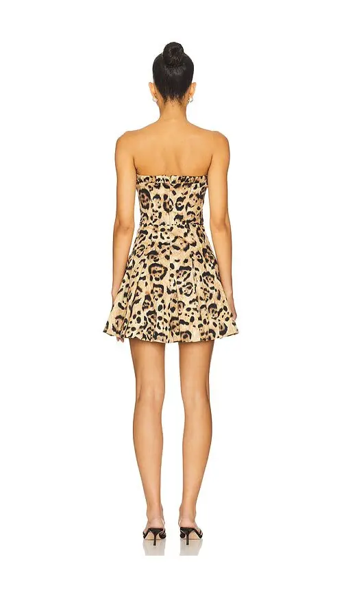 Agua Bendita Strapless Leopard Print Mini Dress - Multicolor