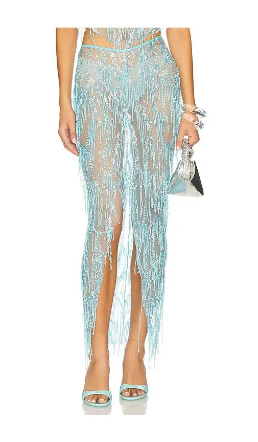 SKETCH-Y Embellished Mesh Skirt