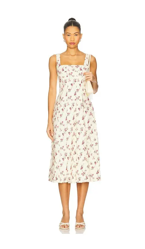 Buy WeWoreWhat X Corset Pleated Midi Dress - Antique White Multi At 29% Off  | Editorialist