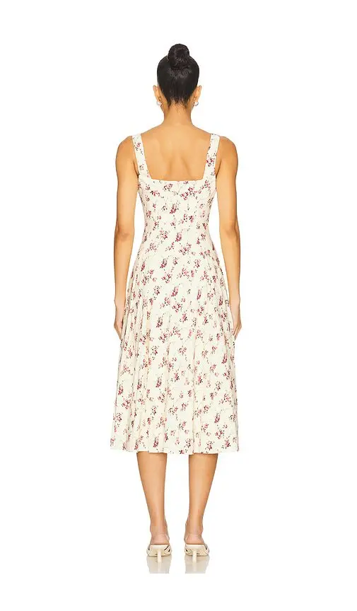 Weworewhat x Revolve Corset Pleated Midi Dress in Cream - Size 2