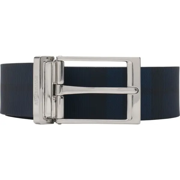 Burberry Louis Reversible Check Belt - Navy Ip Chk/black
