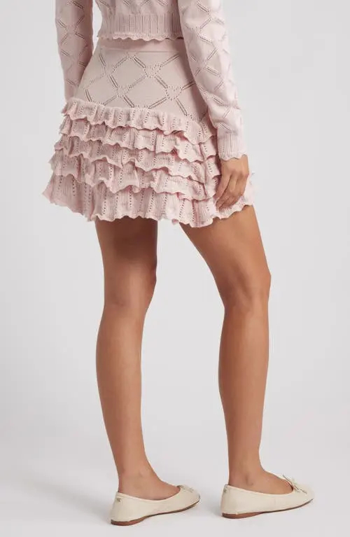 LoveShackFancy Kalliope Pointelle Ruffle Miniskirt