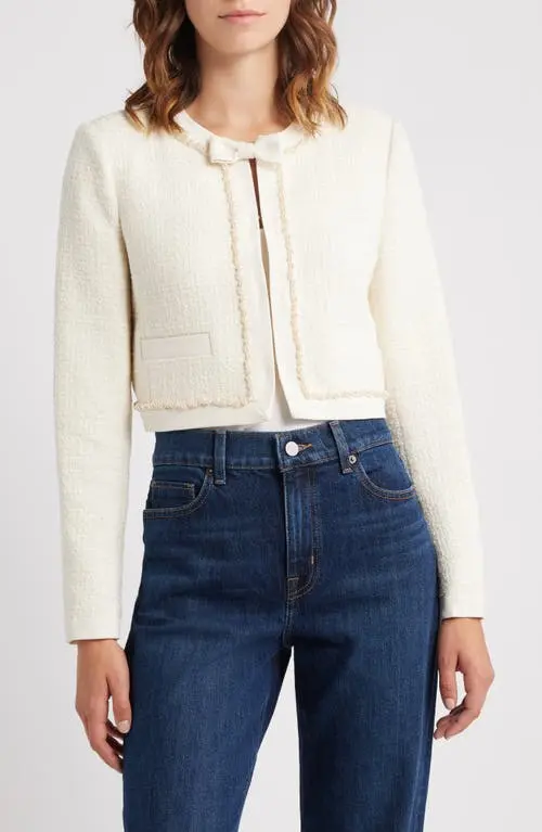LoveShackFancy Ralphette Beaded Tweed Jacket - Cream