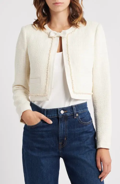 LoveShackFancy Ralphette Beaded Tweed Jacket - Cream