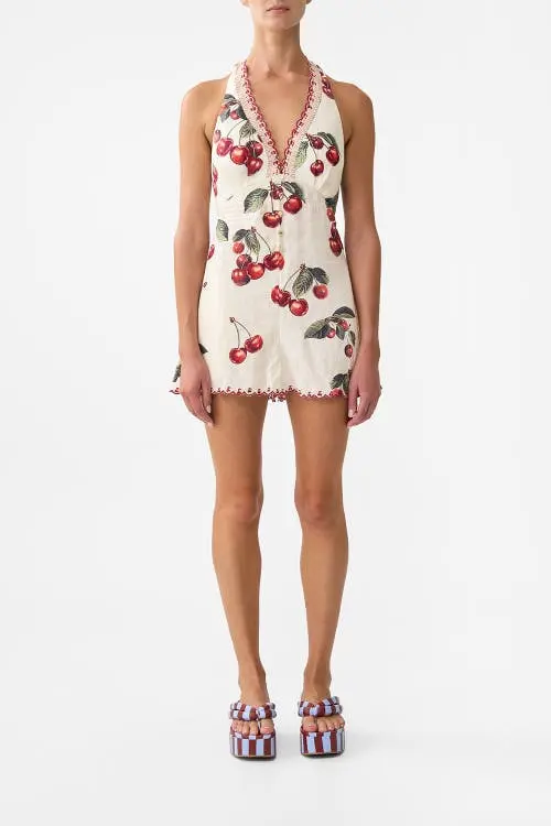 Camilla Button Front Halter Neck Playsuit - Notes From The Road