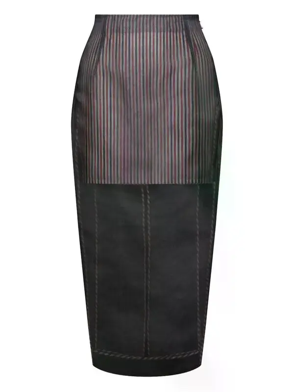 Thom Browne Striped Organza Pencil Skirt
