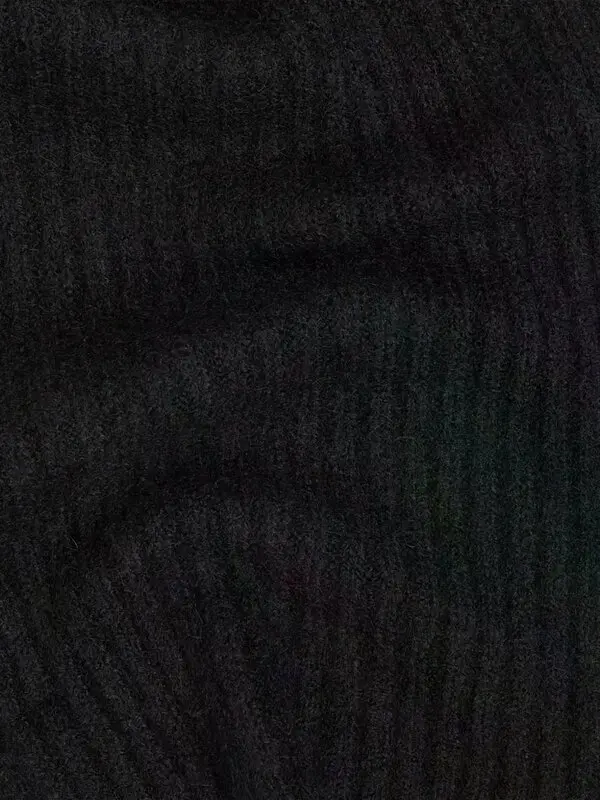Karl Lagerfeld Ribbed Ikon-detail Scarf - Black