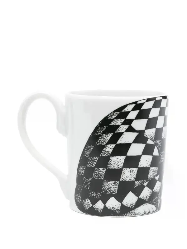 FORNASETTI High Fidelity Quadrettato Mug - White