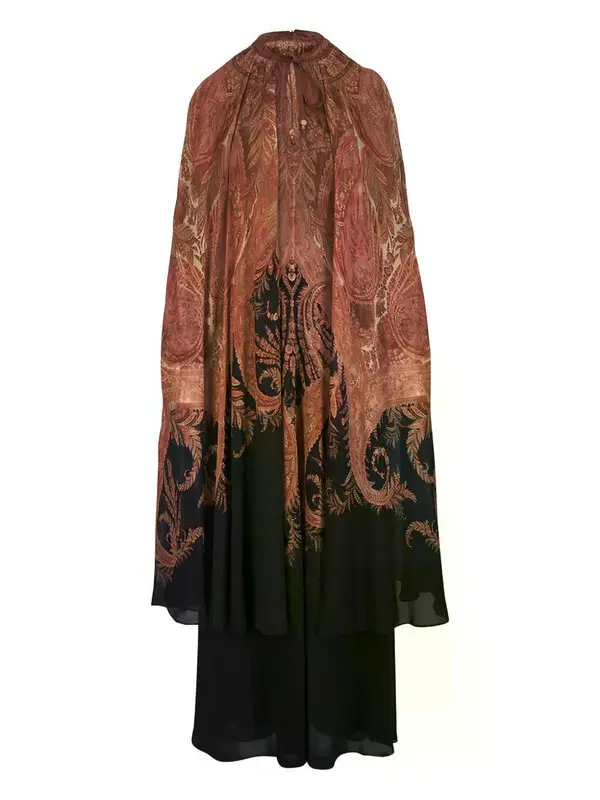 Zimmermann Paisley-print Cape Maxi Dress