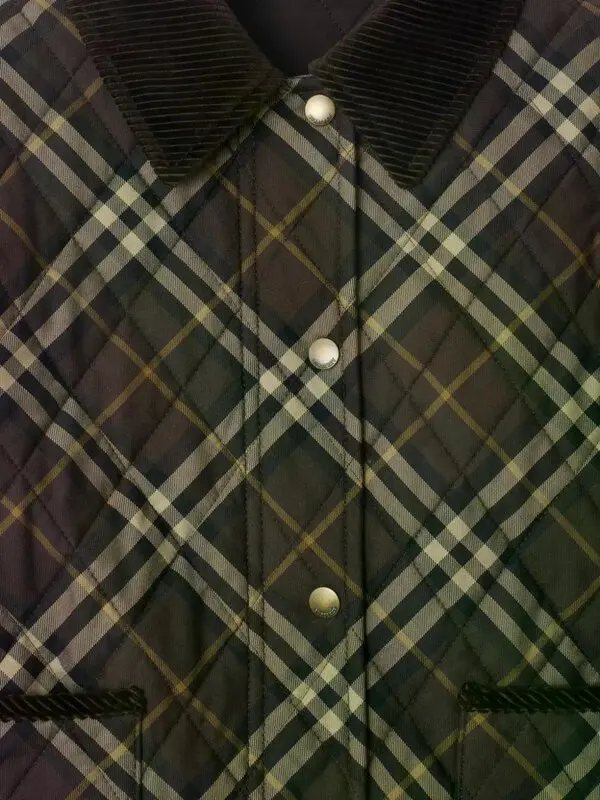Burberry Checked Quilted Jacket - Brown