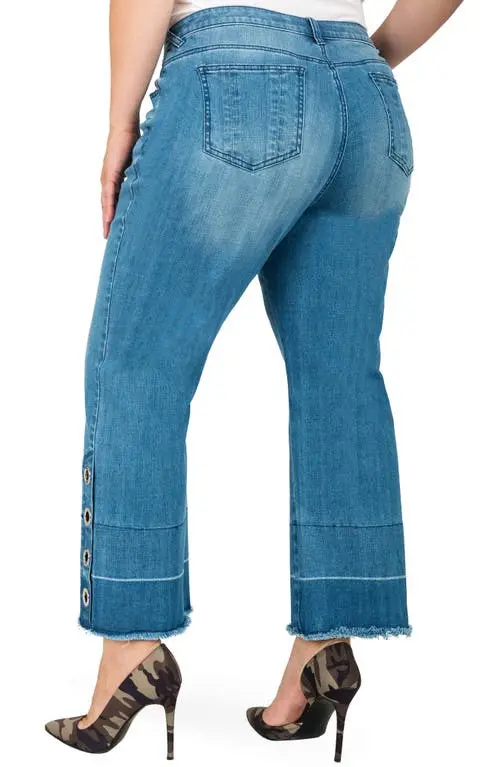 STANDARDS & PRACTICES Meryl Grommet Detail Wide Leg Jeans