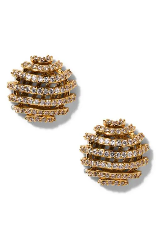 Nadri Pisa Stud Earrings - Gold