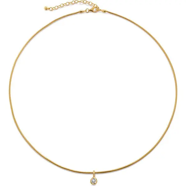 Monica Vinader Pear-shaped Lab Grown Diamond Pendant Snake Chain Necklace - 18ct Gold Vermeil/lab Dia
