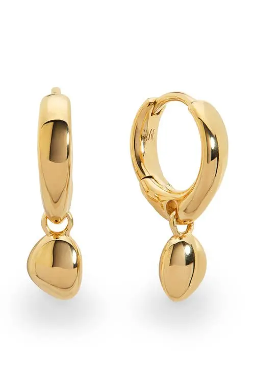 Monica Vinader Nura Stone Huggie Hoop Earrings - 18ct Gold Vermeil