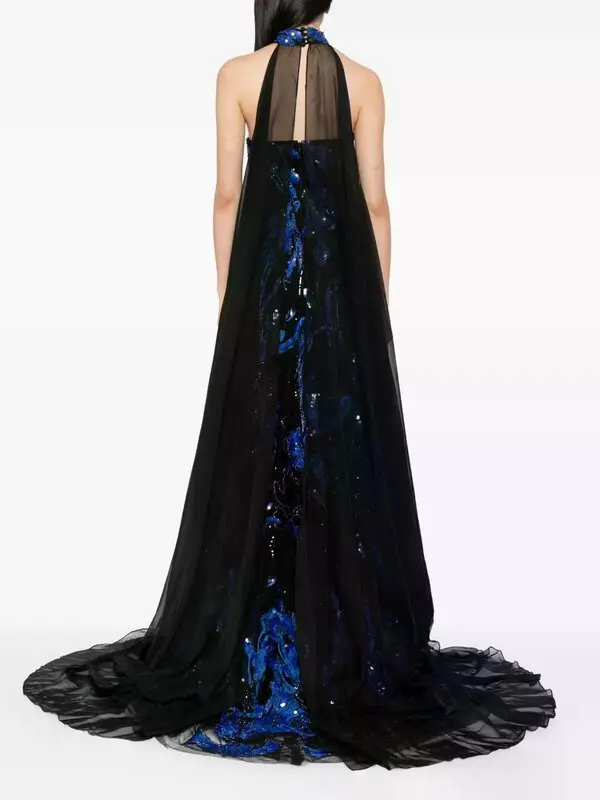 SAIID KOBEISY Embroidered Strapless Dress