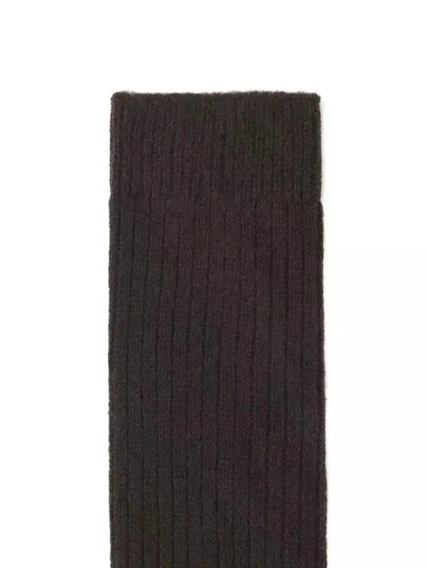 LANVIN Ribbed-knit Mid-calf Socks - Brown