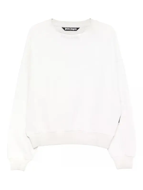 Palm Angels Crew-neck Cotton Sweatshirt - White