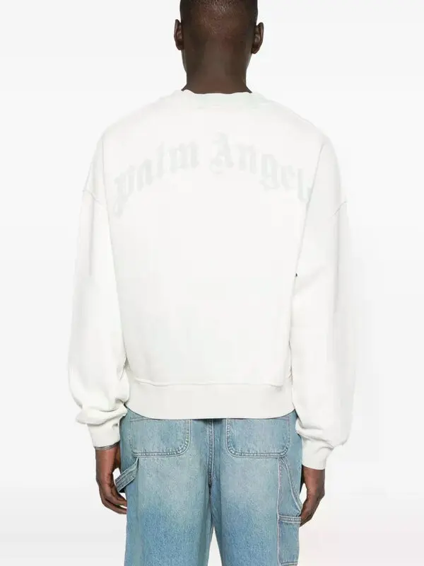 Palm Angels Crew-neck Cotton Sweatshirt - White