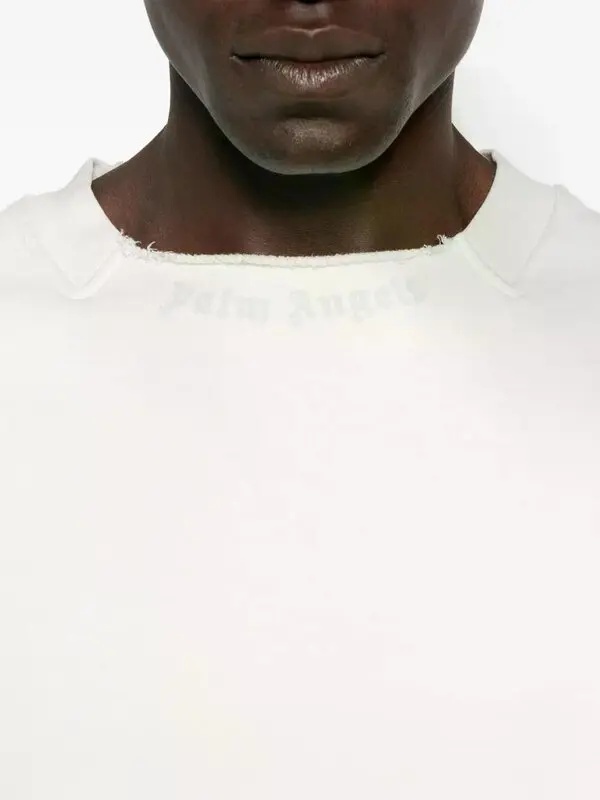 Palm Angels Crew-neck Cotton Sweatshirt - White