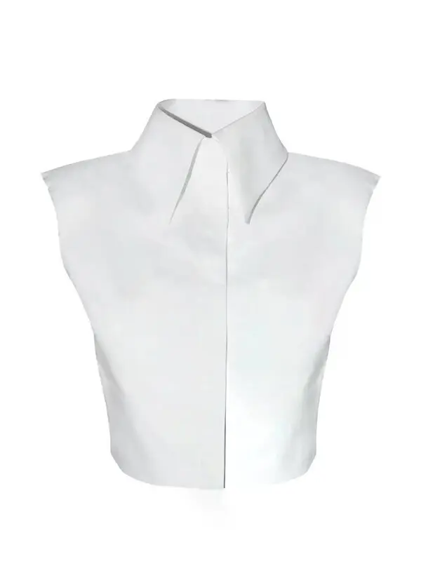 VESTIAIRE D'UN OISEAU LIBRE Point-collar Cropped Shirt - White