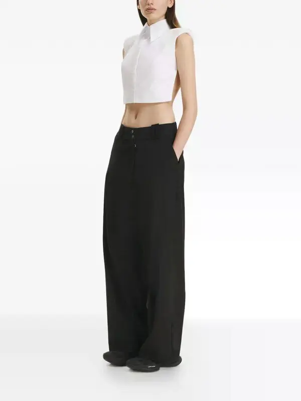VESTIAIRE D'UN OISEAU LIBRE Point-collar Cropped Shirt