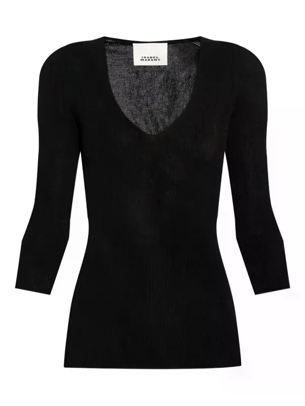 Isabel Marant Ribbed V-neck Top
