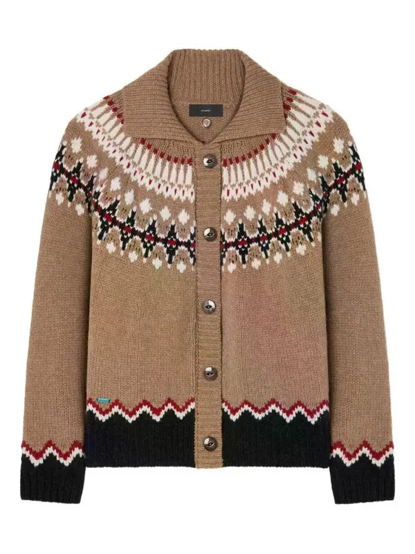 Alanui Fair-isle Wool Cardigan - Brown