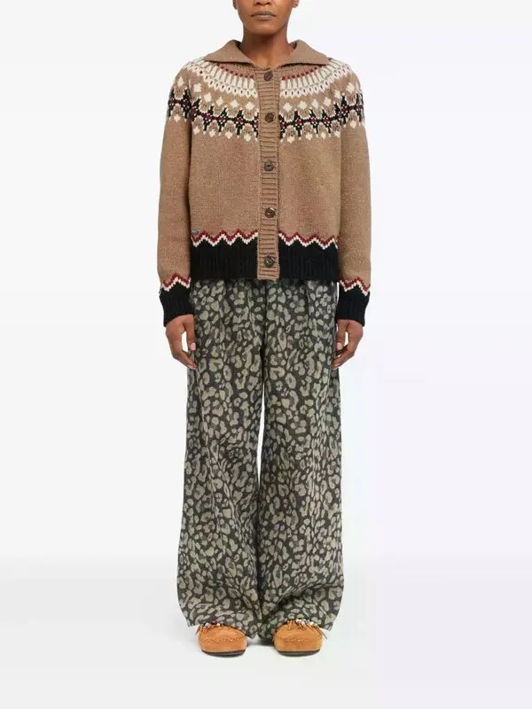 Alanui Fair-isle Wool Cardigan - Brown