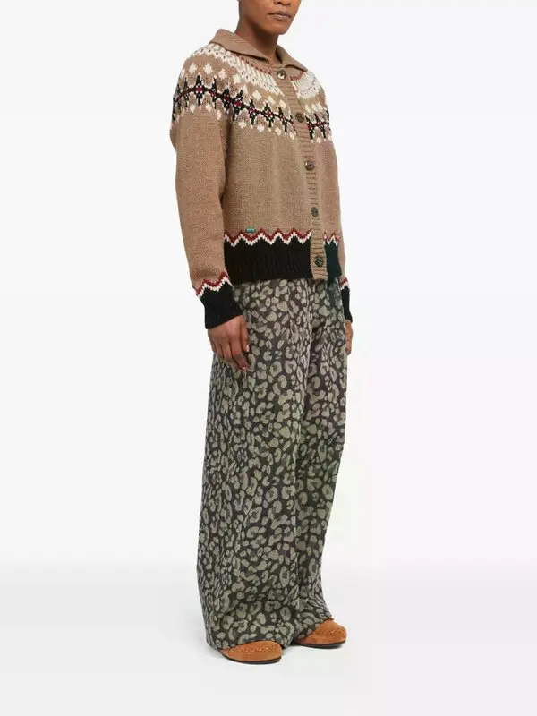 Alanui Fair-isle Wool Cardigan - Brown