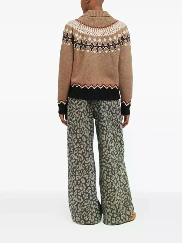 Alanui Fair-isle Wool Cardigan - Brown