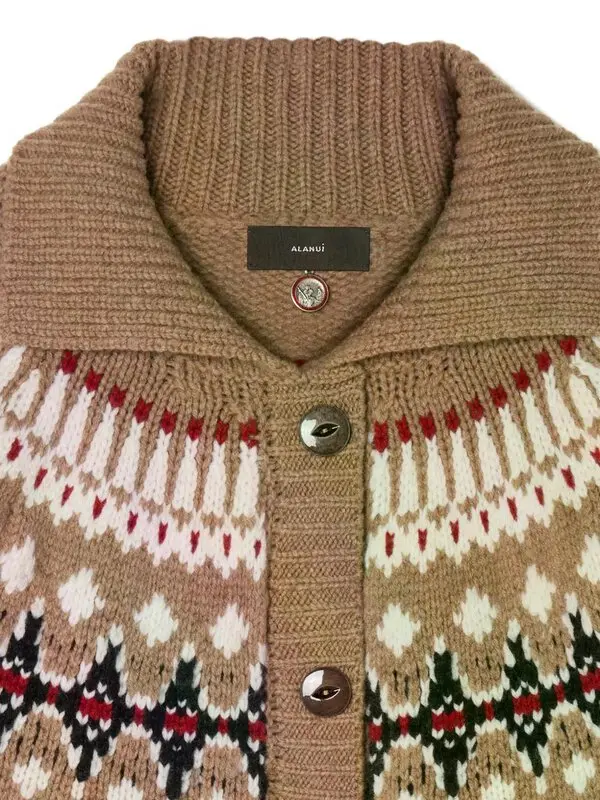 Alanui Fair-isle Wool Cardigan - Brown