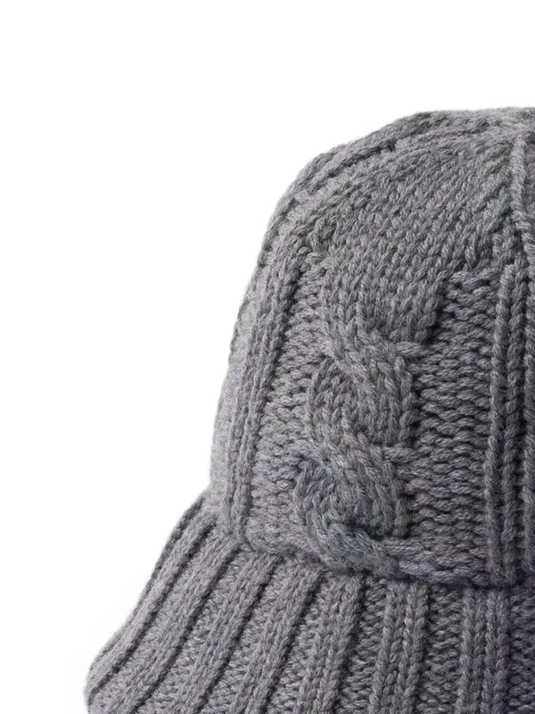 Prada Cable-knit Bucket Hat - Grey