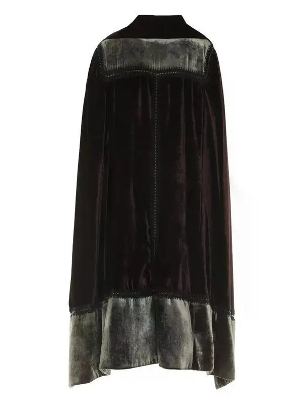 Alberta Ferretti Velvet Ruffled Cape