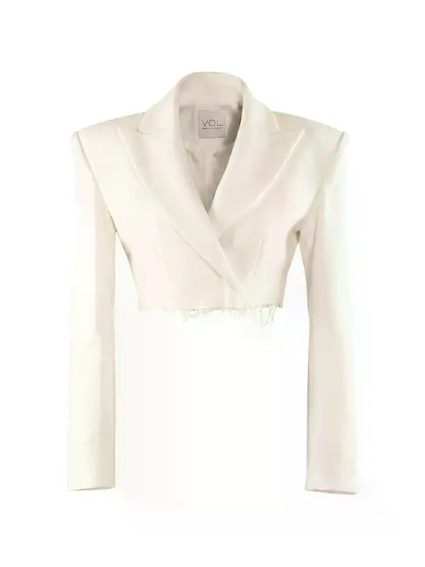 VESTIAIRE D'UN OISEAU LIBRE Frayed-hem Jacket - White
