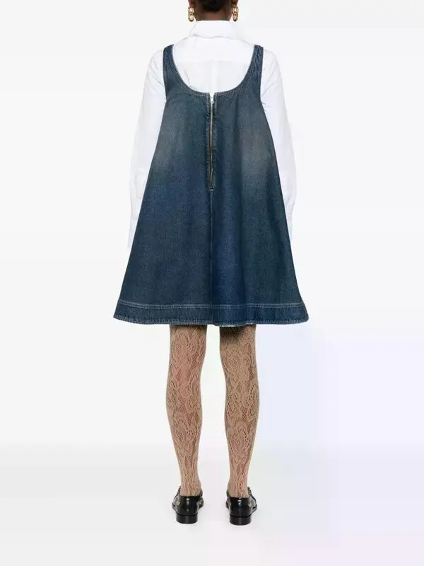 Simone Rocha Distressed Denim Mini Dress - Blue